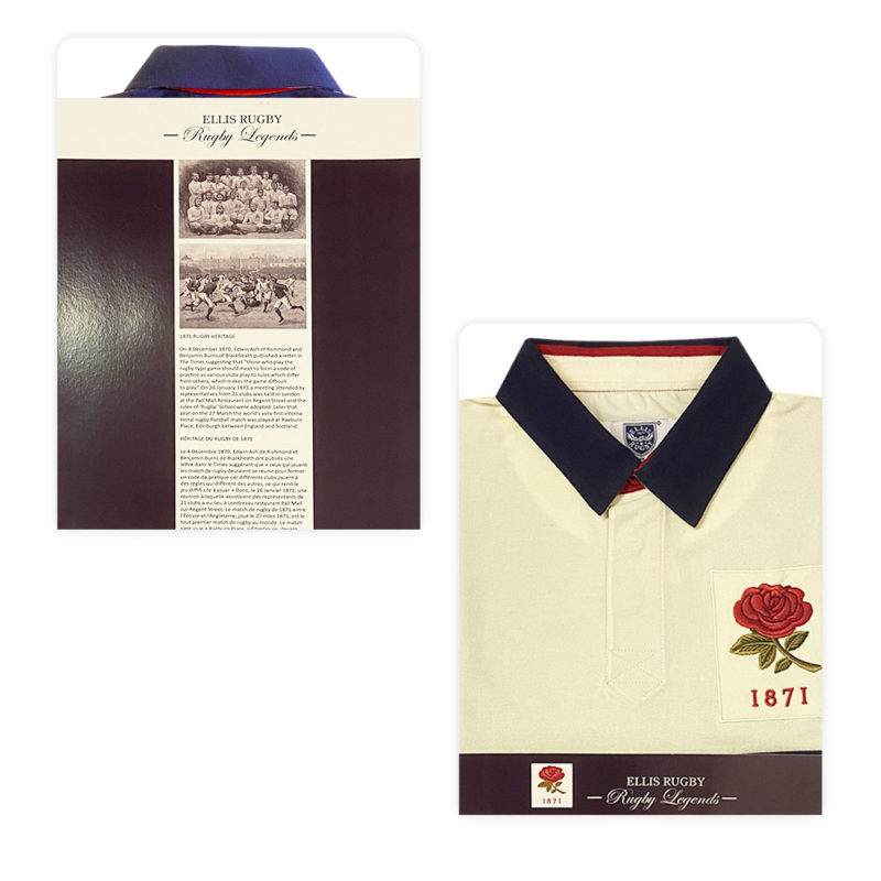 England 1871 Rugby Polo Shirt - Ellis Rugby