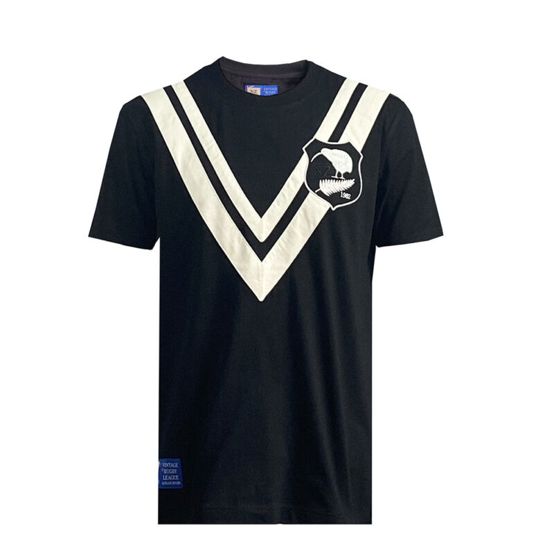 New Zealand Rugby League T-Shirt Black Vintage Style - Ellis Rugby